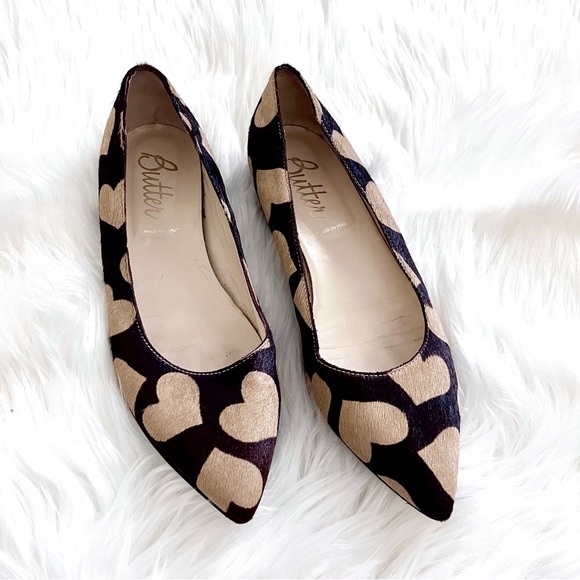 Butter Shoes | Shoes | Butter Rare Heart Detail Calf Hair Pointed Toe ...